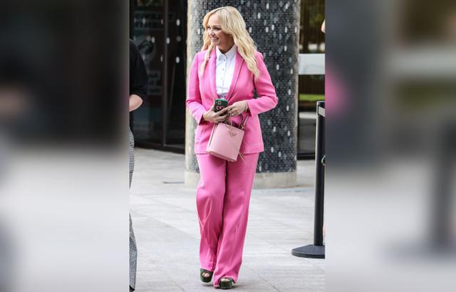 Spice Girls Member Emma Bunton Wears Pink Power Suit: Photos