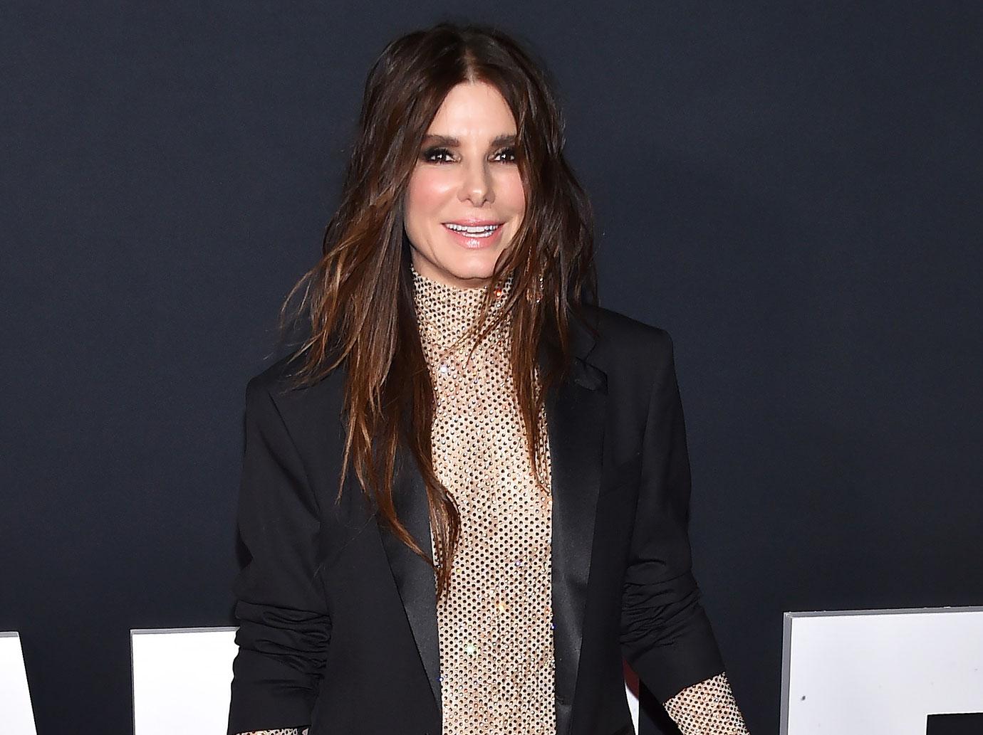 Sandra Bullock Wears Sequined Jumpsuit To Movie Premiere: Photos