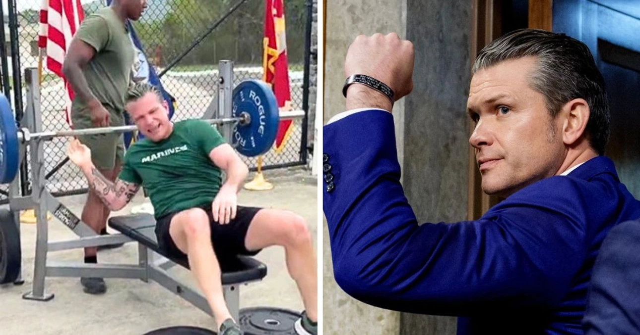 Pete Hegseth Trolled After Struggling Through Bench Press in Front of U ...
